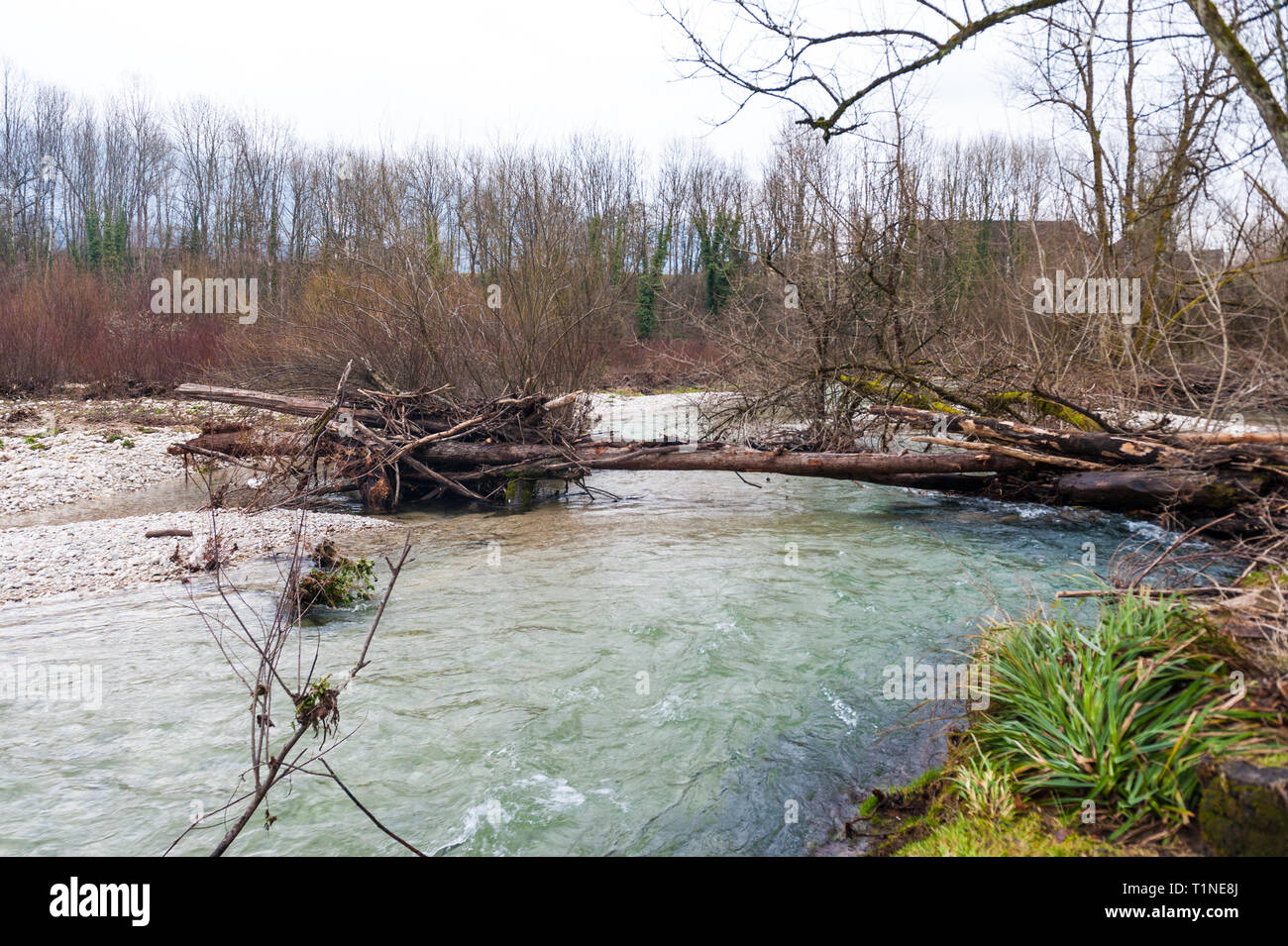 Winter in a small Town in the French Savoy Stock Photo - Alamy