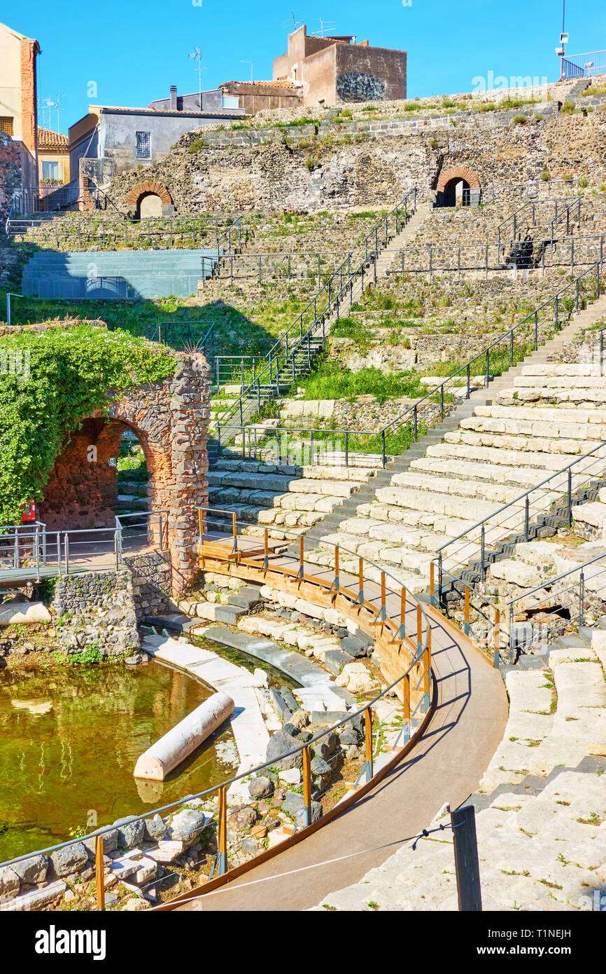 Greek roman theatre catania hi-res stock photography and images - Alamy