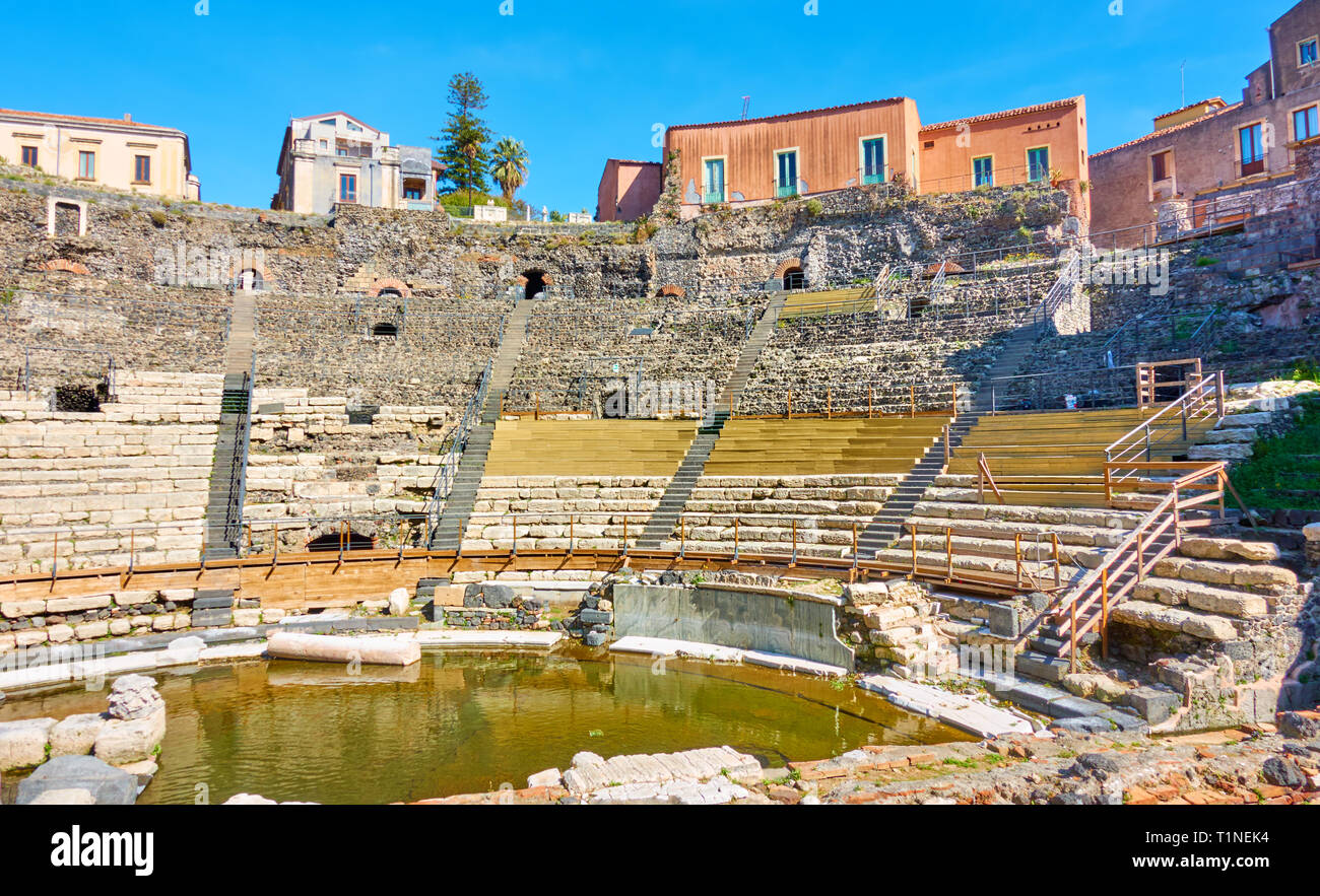 Greek roman theatre catania hi-res stock photography and images - Alamy
