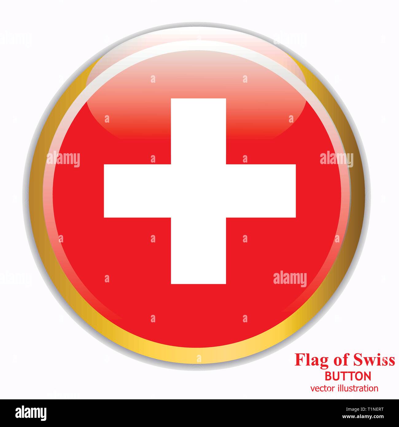 Bright button with flag of Swiss. Swiss National Day background. Bright ...