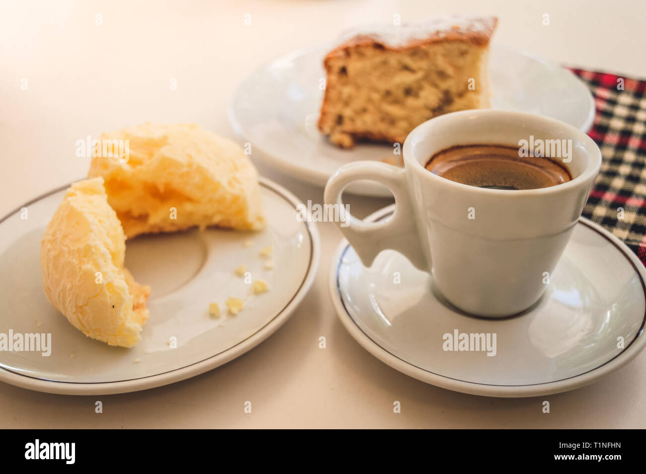 Typical brazilian breakfast with coffee, cheese bread and cake Stock ...