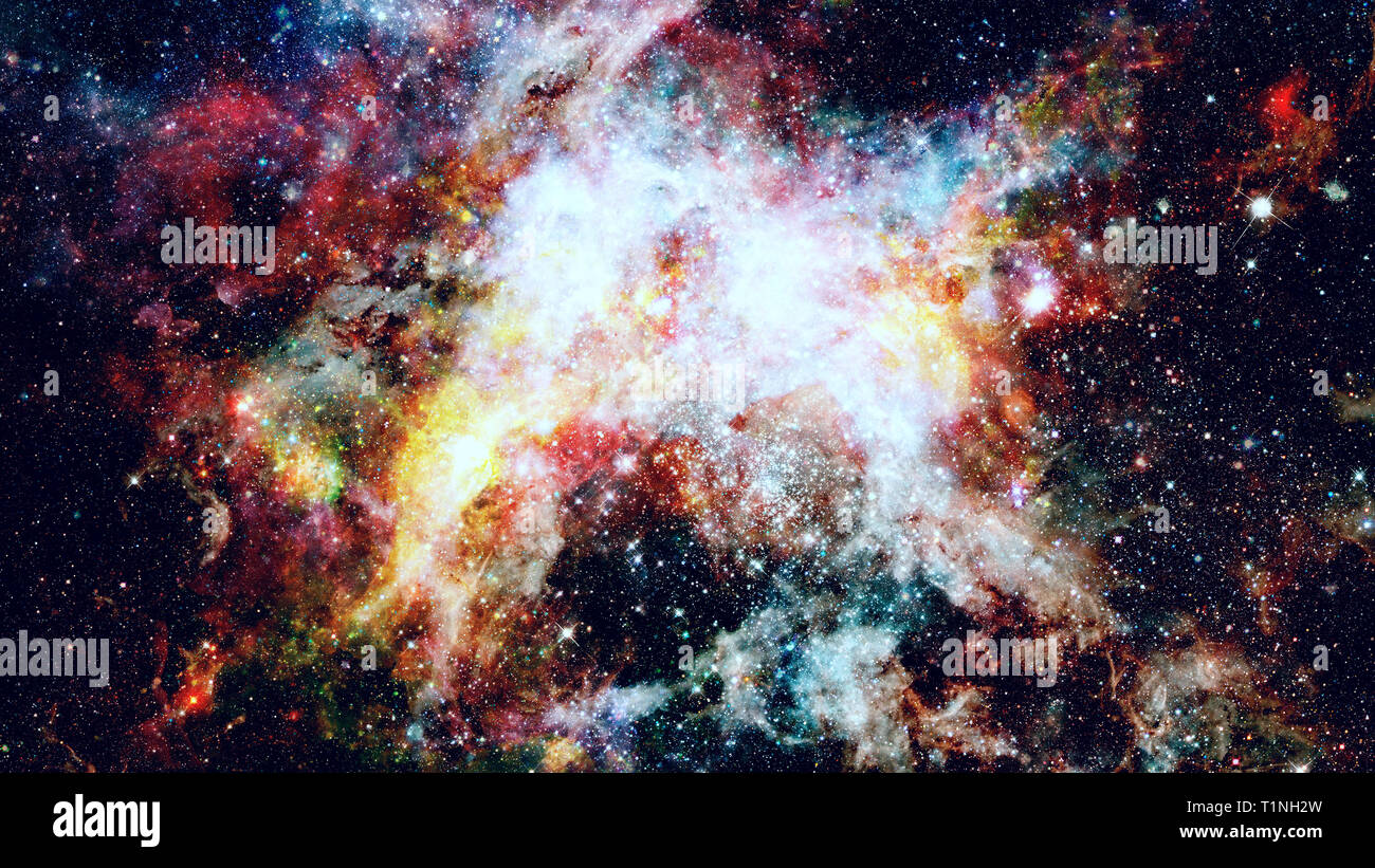 The explosion supernova. Bright Star Nebula. Distant galaxy. New Year ...