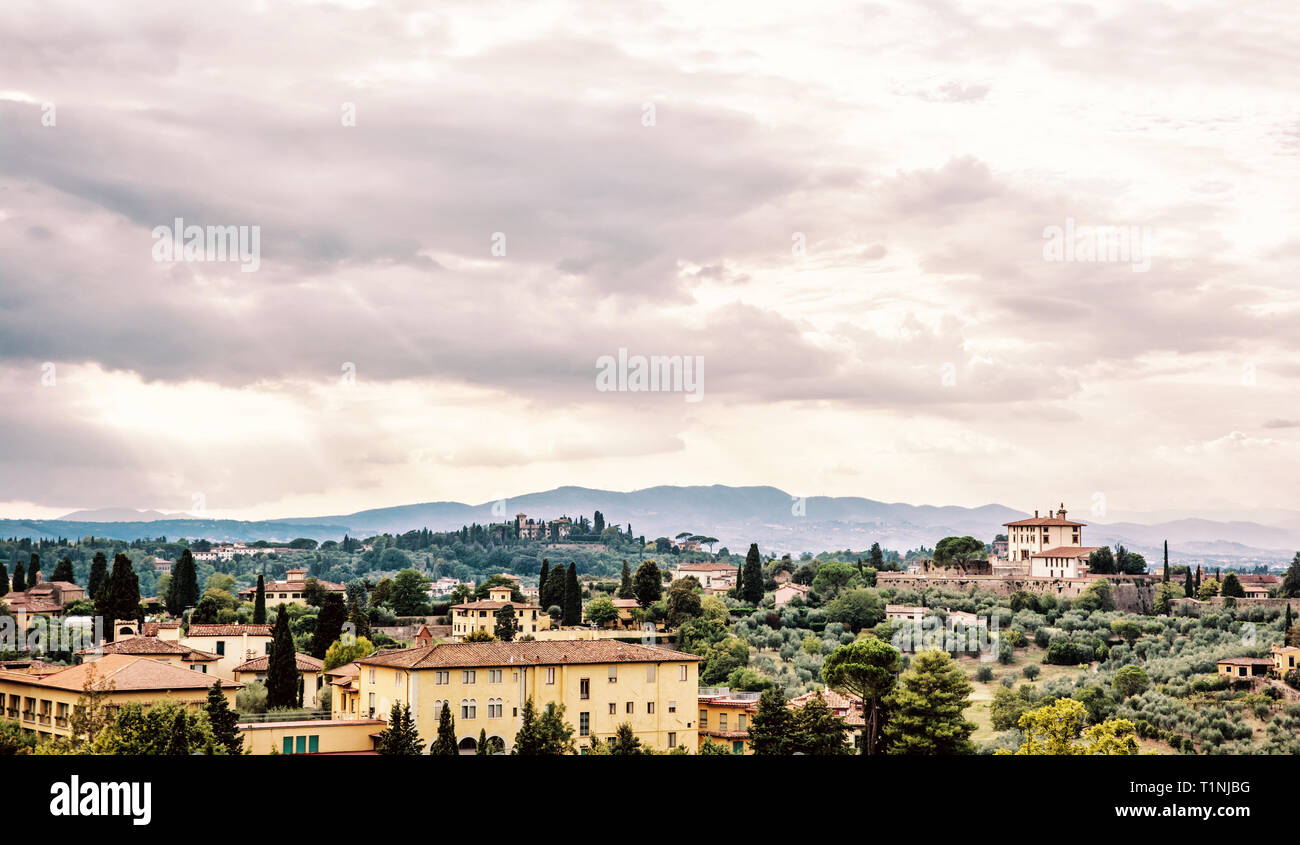 Beautiful Tuscan country. Rural scene. Travel destination. Houses ...