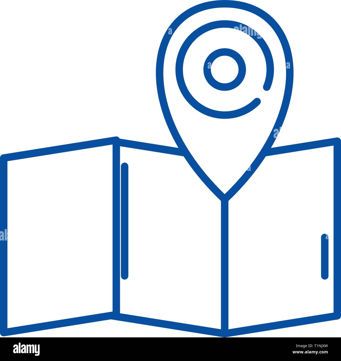 Map line icon concept. Map flat vector symbol, sign, outline ...