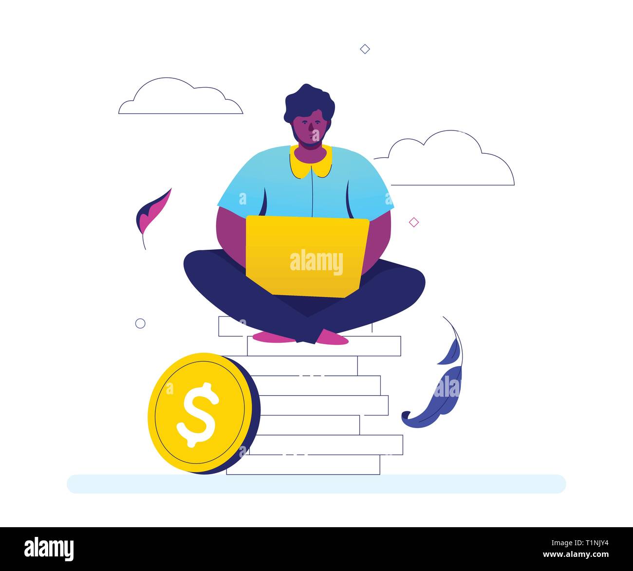 Making money - flat design style colorful illustration Stock Vector ...