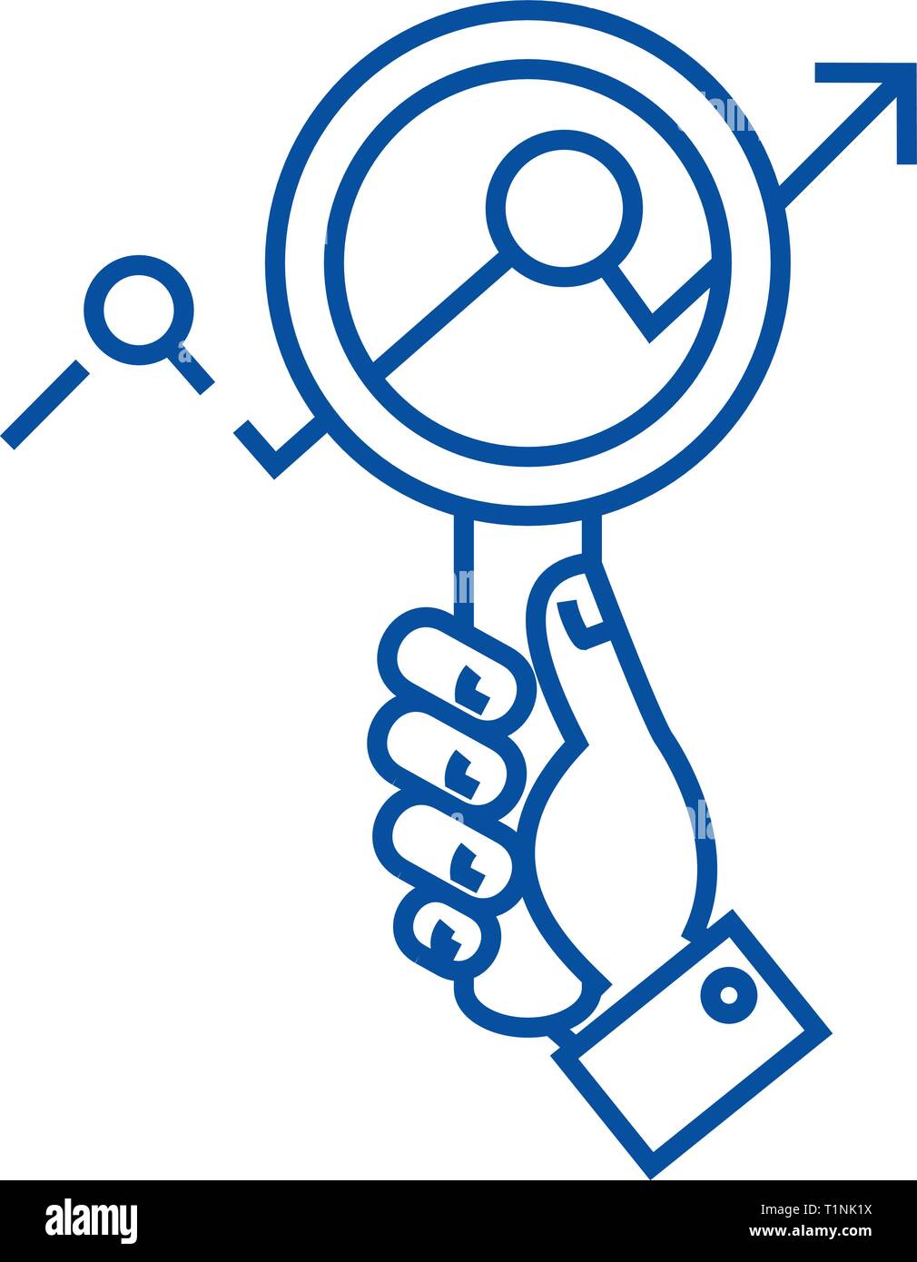 Hand of man with loupe Stock Vector Images - Alamy