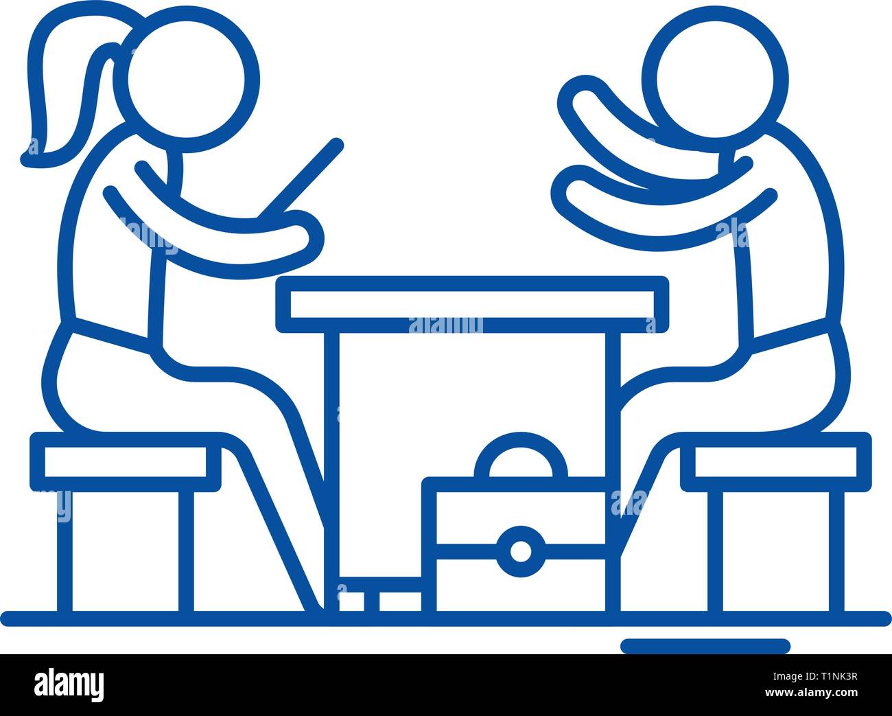 Marketing department line icon concept. Marketing department flat ...