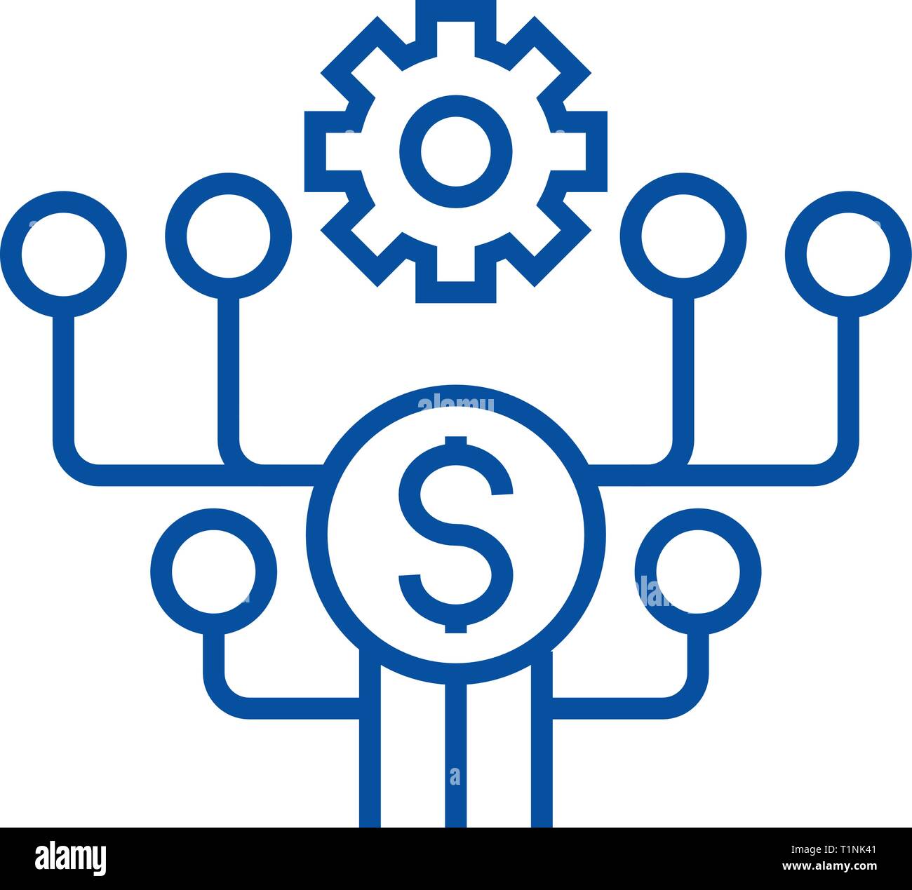 Marketing development line icon concept. Marketing development flat ...