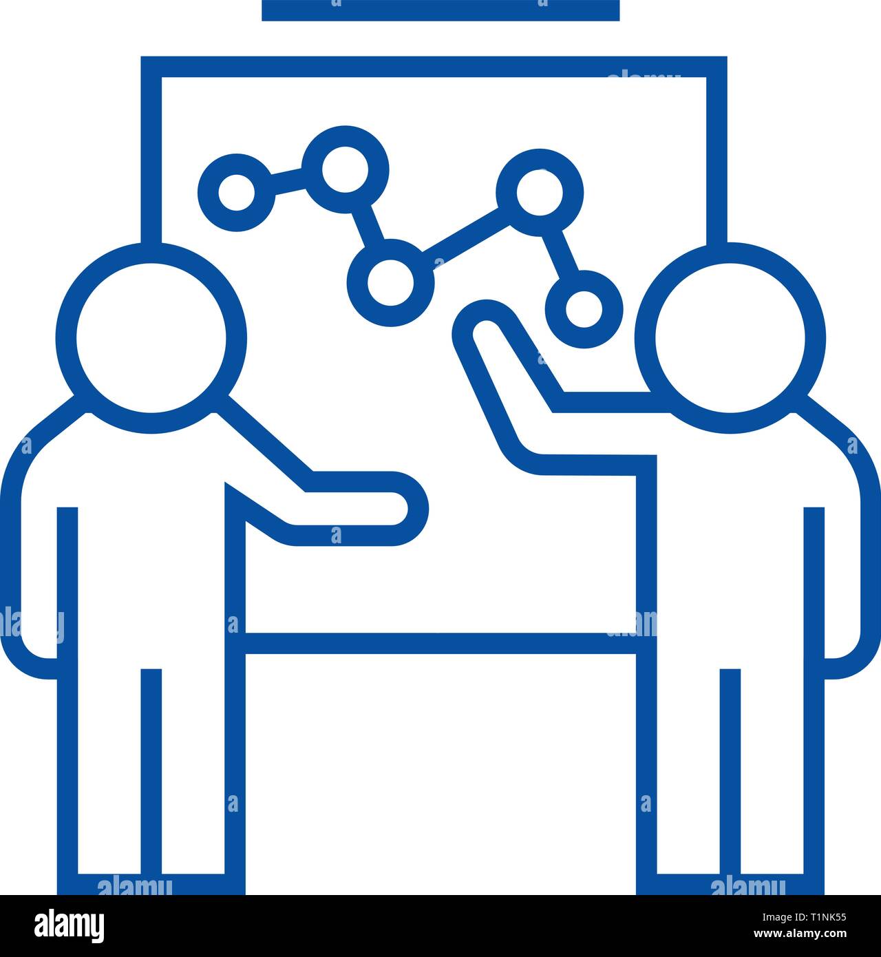 Marketing plan discussion line icon concept. Marketing plan discussion ...