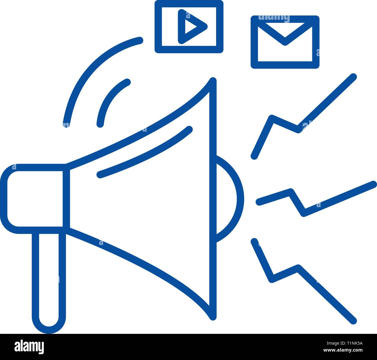 Marketing promotions line icon concept. Marketing promotions flat ...