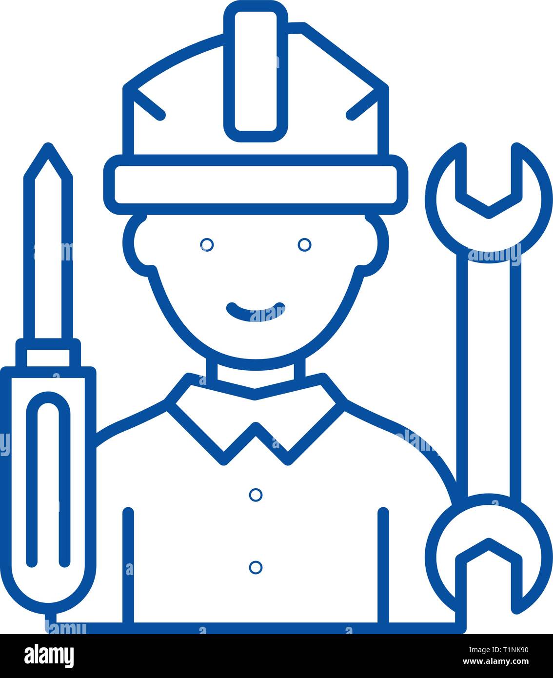 Master line icon concept. Master flat vector symbol, sign, outline ...