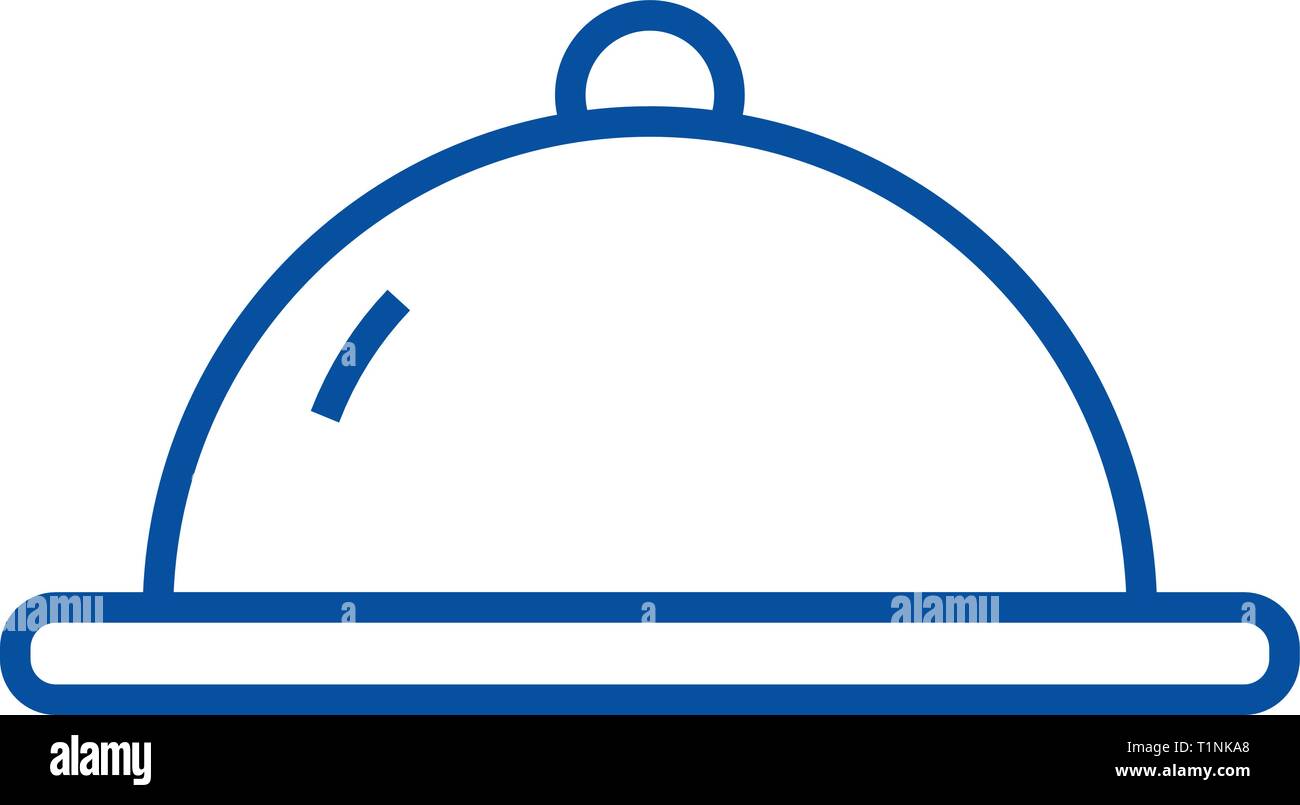 Meal plate line icon concept. Meal plate flat vector symbol, sign ...