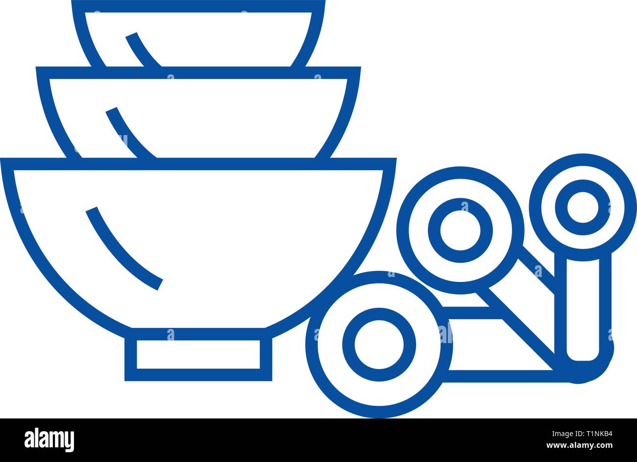 Measuring spoons line icon concept. Measuring spoons flat vector symbol ...