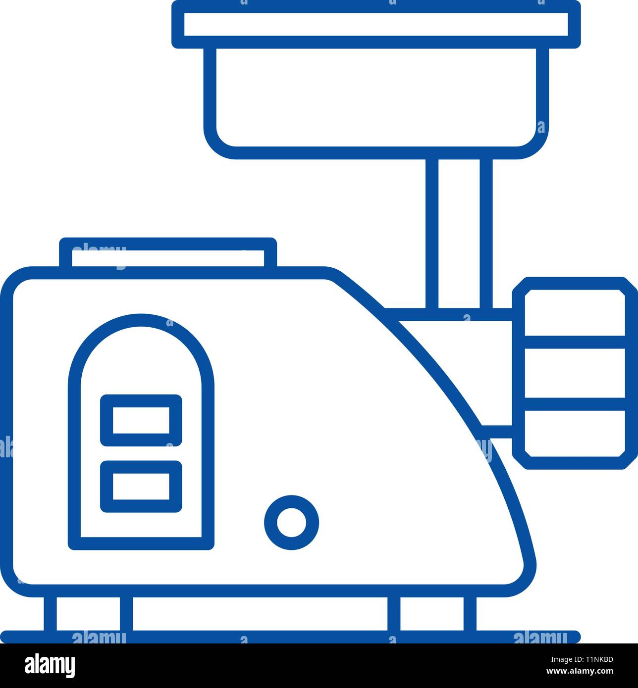 Meat grinder line icon concept. Meat grinder flat vector symbol, sign ...