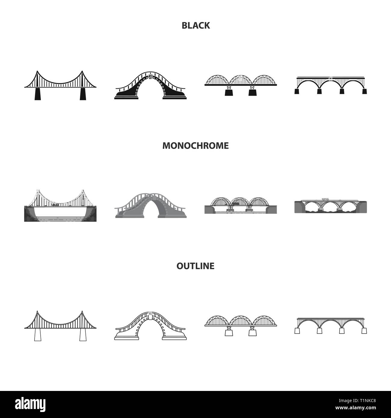 Vector illustration of connection and design sign. Set of connection ...