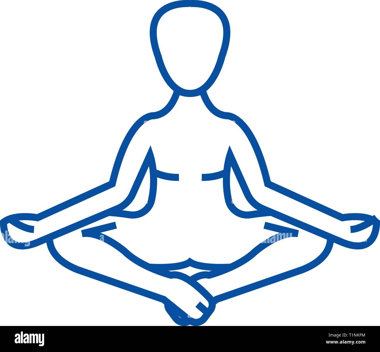 Meditation, yoga posture,lotus line icon concept. Meditation, yoga ...