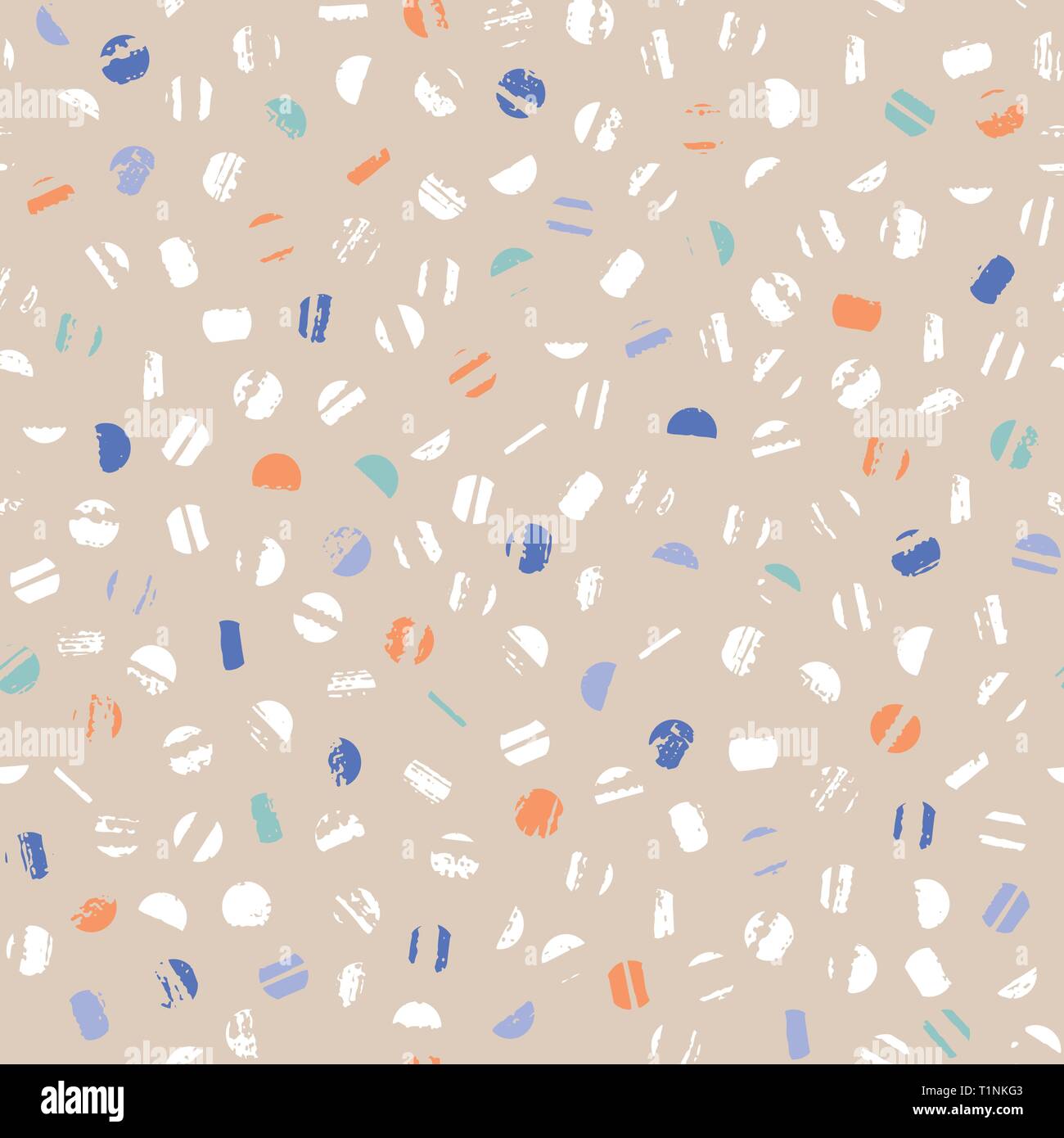 Abstract Hand-drawn Textured Dots Vector Seamless Pattern. Organic ...