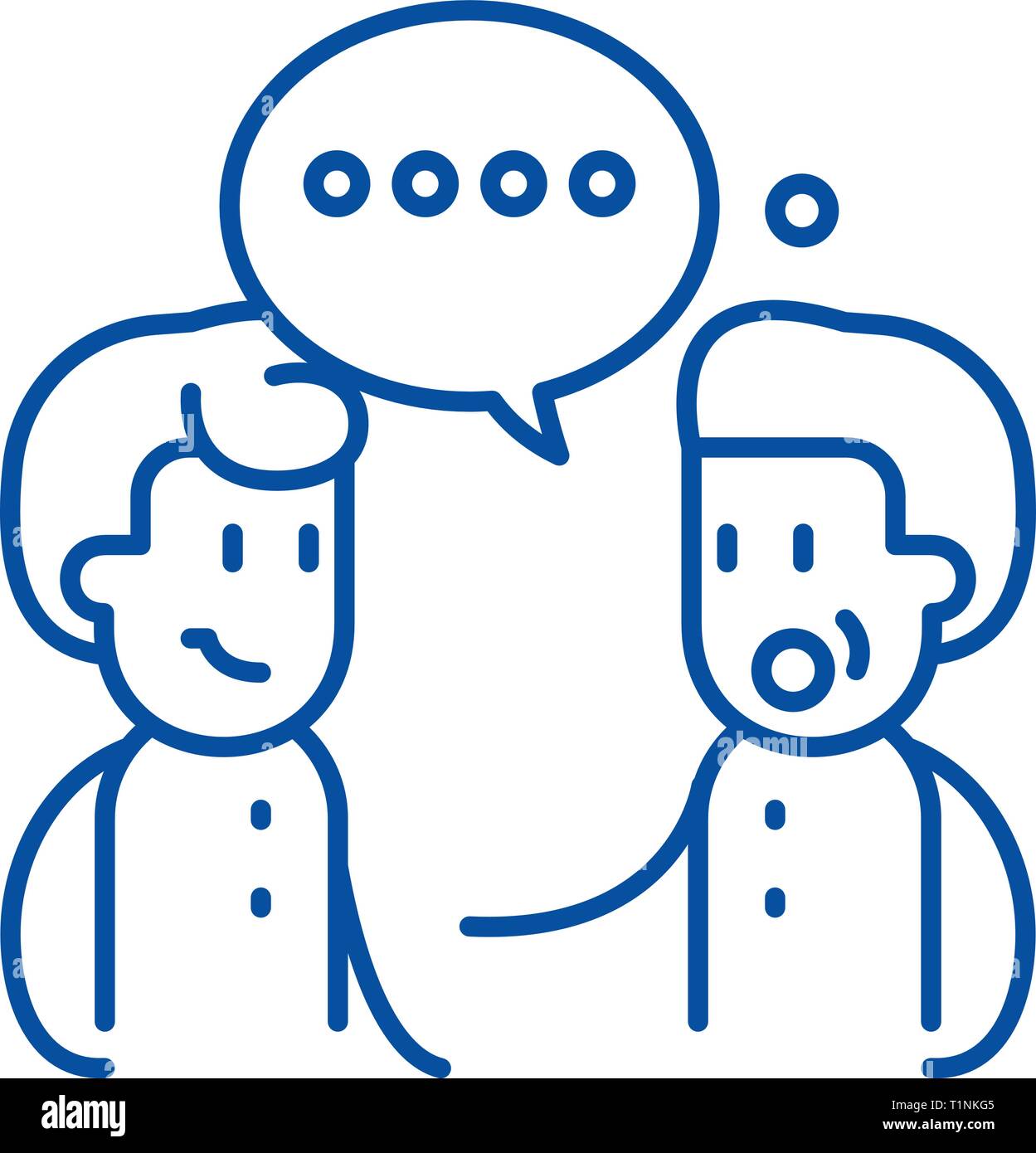 Meeting friends line icon concept. Meeting friends flat vector symbol ...