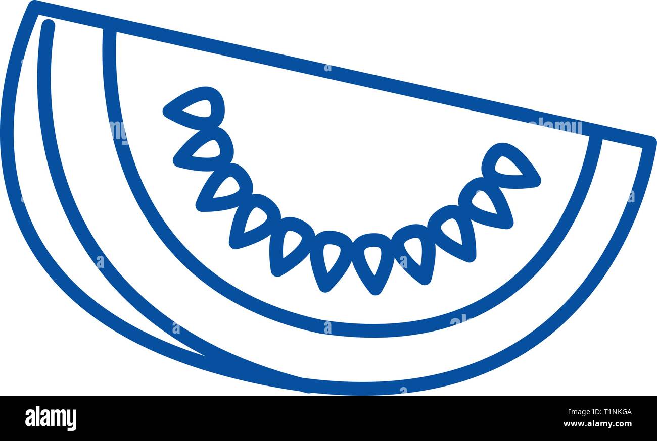 Melon line icon concept. Melon flat vector symbol, sign, outline ...