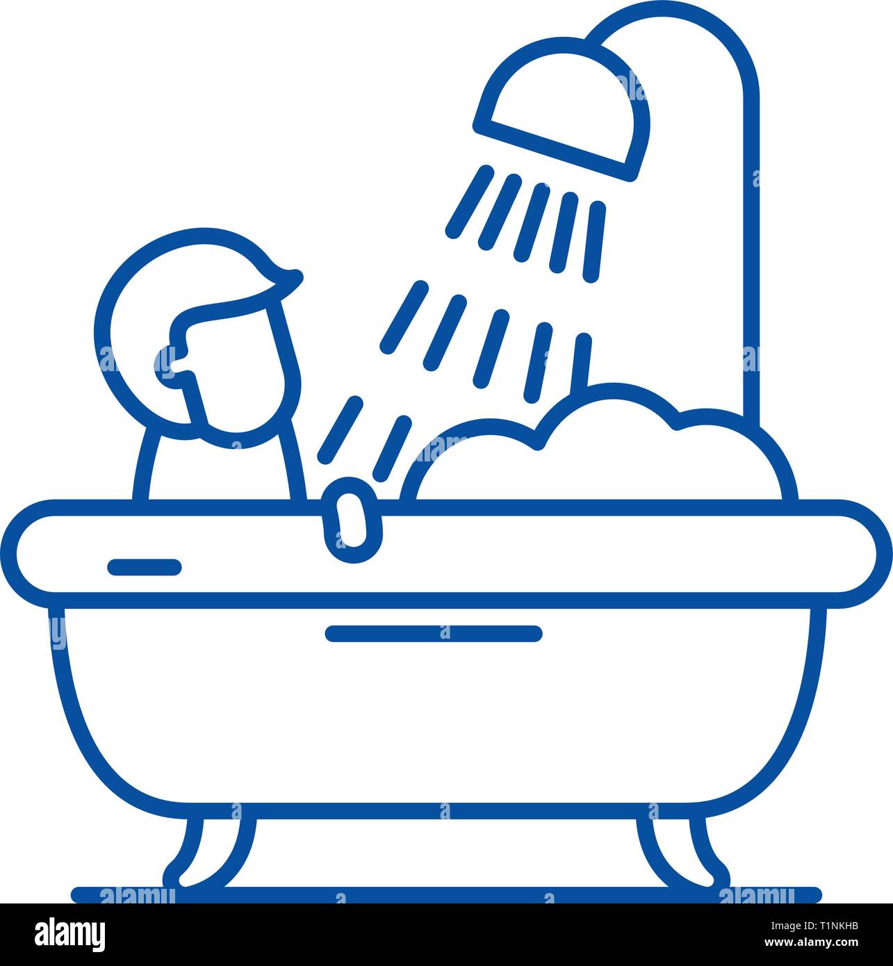 Mens bathroom line icon concept. Mens bathroom flat vector symbol, sign ...