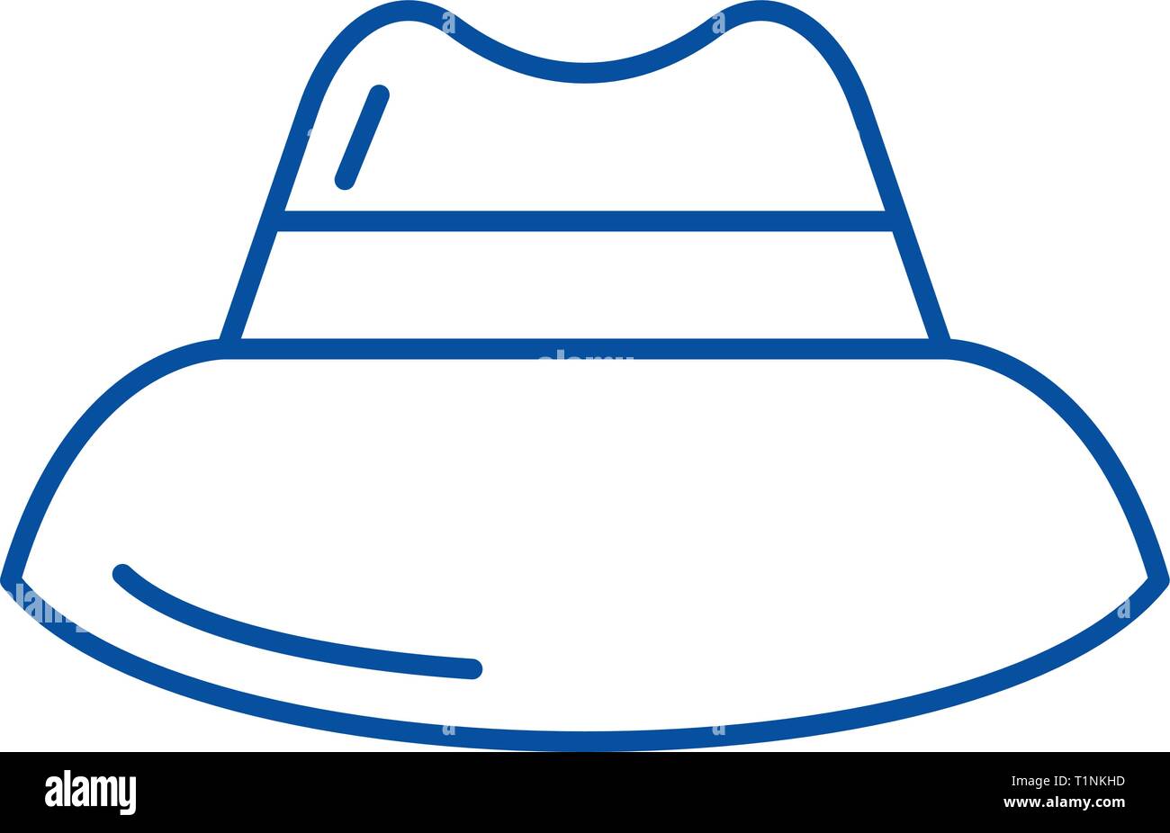 Mens hat line icon concept. Mens hat flat vector symbol, sign, outline ...