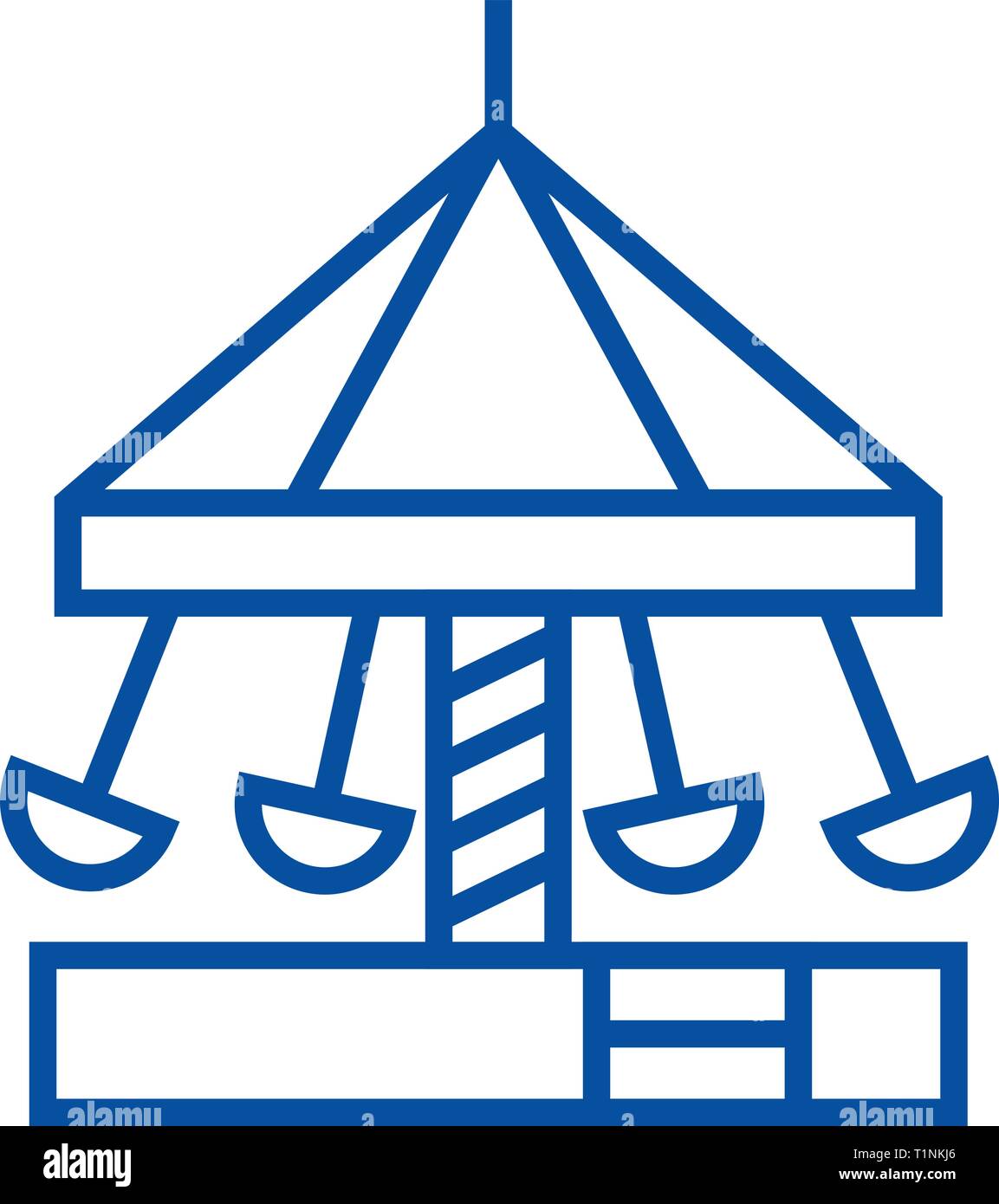 Merry go round,carousel,kindergarten line icon concept. Merry go round ...