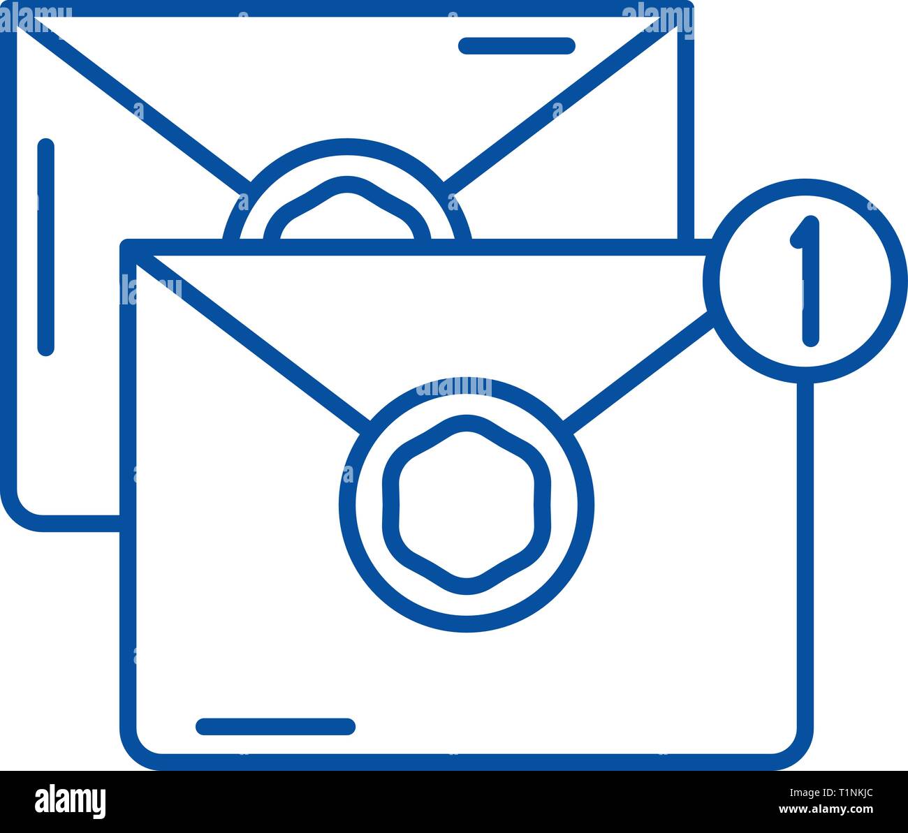 Messages line icon concept. Messages flat vector symbol, sign, outline ...