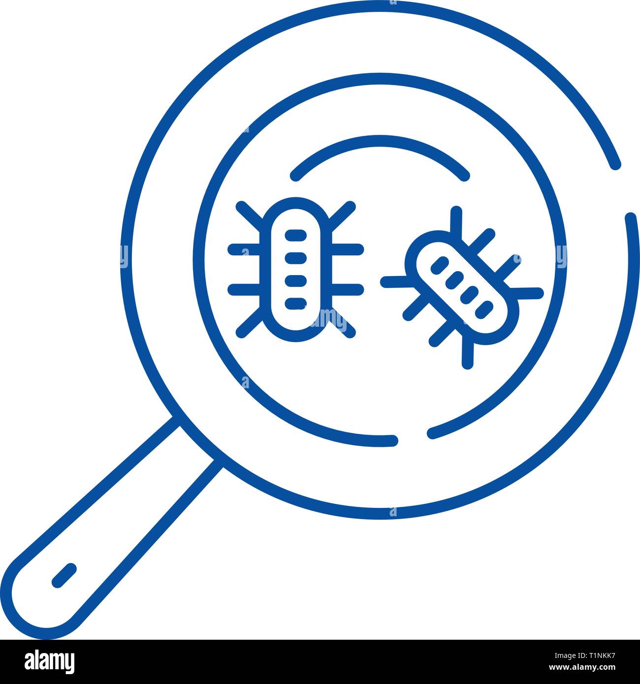 Microbial analysis line icon concept. Microbial analysis flat vector ...