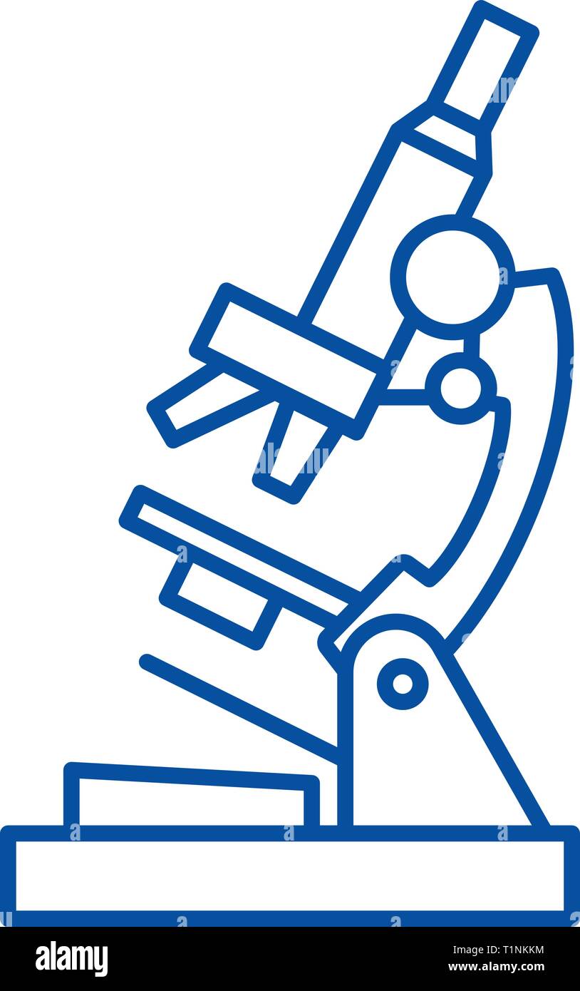 Microscope line icon concept. Microscope flat vector symbol, sign ...