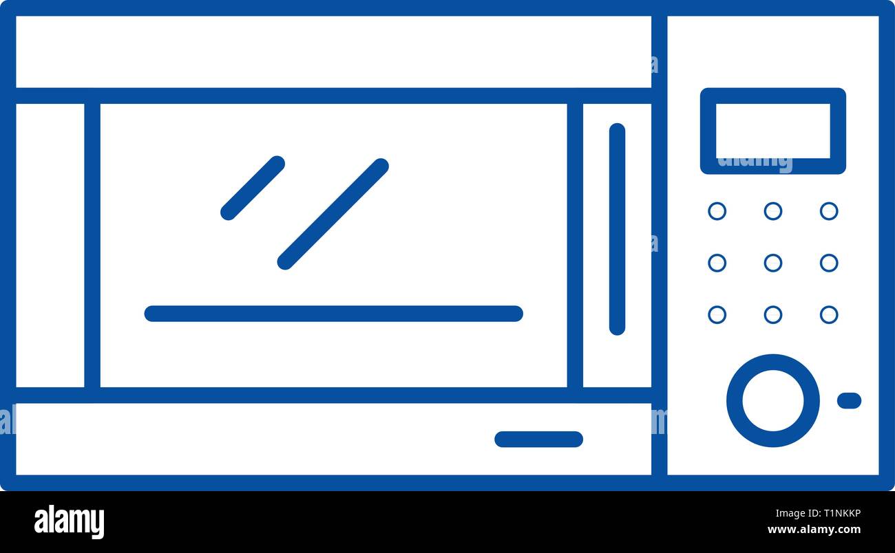 Microwave oven line icon concept. Microwave oven flat vector symbol ...