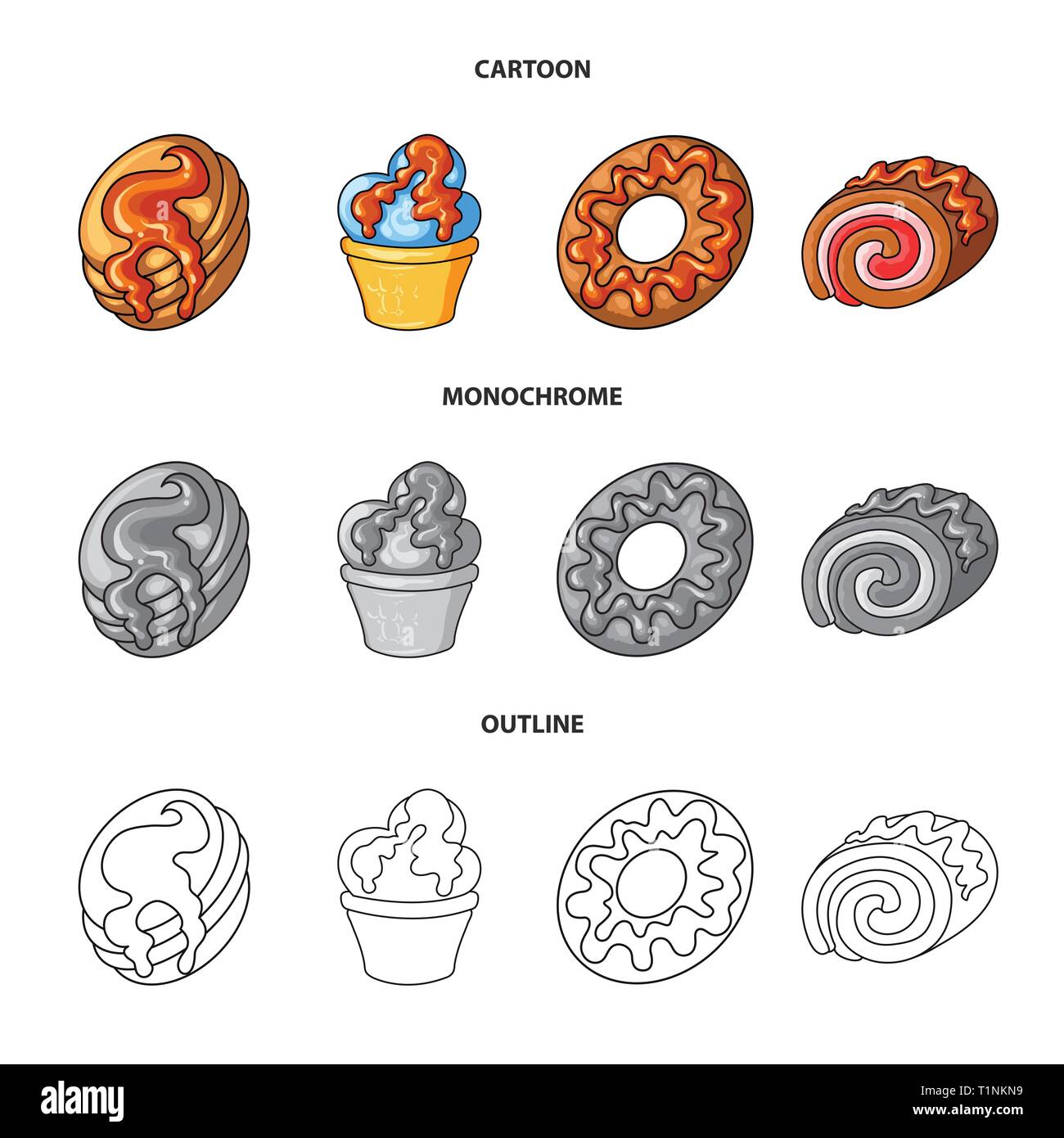 Vector design of confectionery and culinary sign. Collection of ...