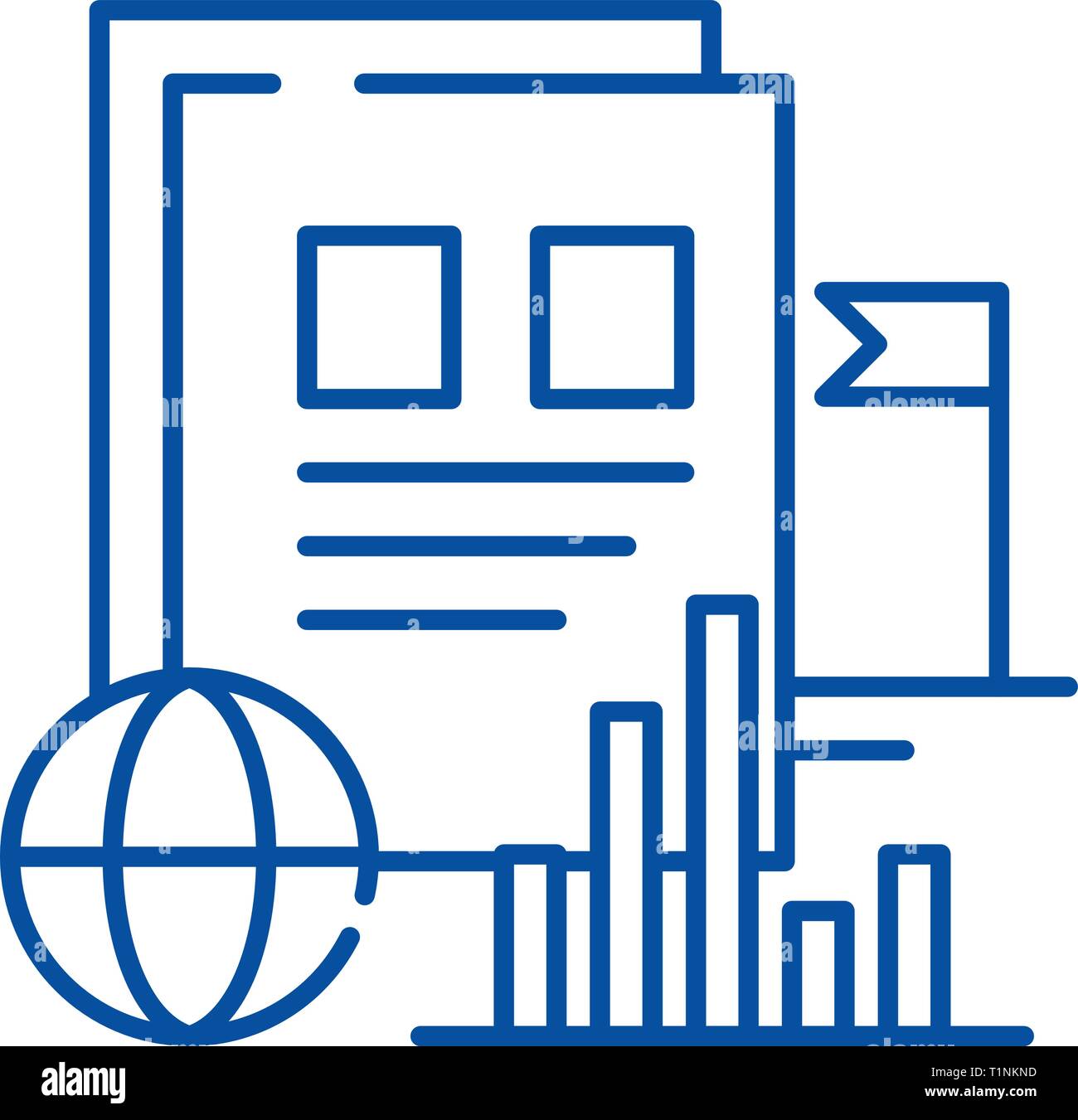 Mission success line icon concept. Mission success flat vector symbol ...