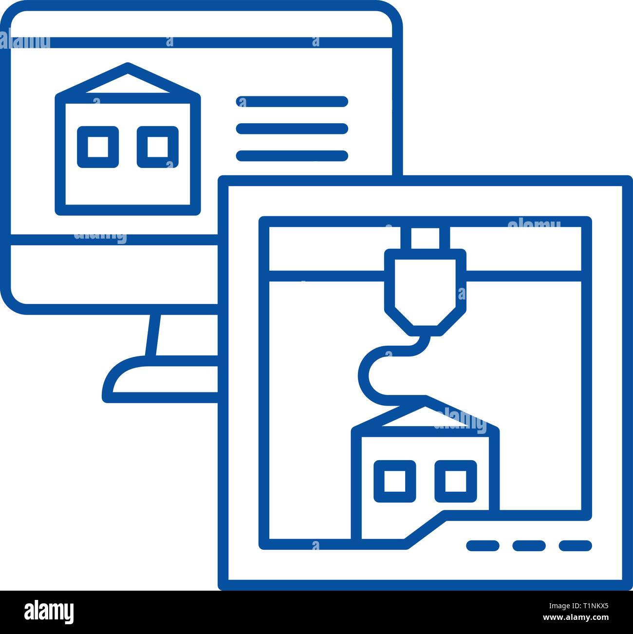 Modern manufacturing line icon concept. Modern manufacturing flat ...