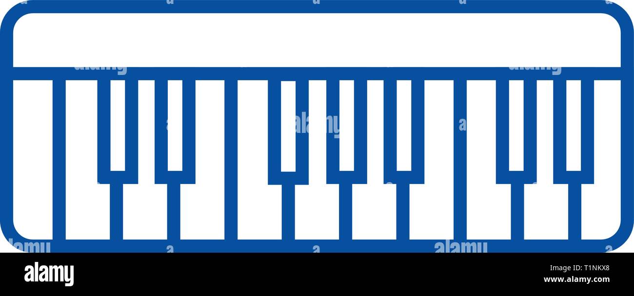 Modern synthesizer line icon concept. Modern synthesizer flat vector ...