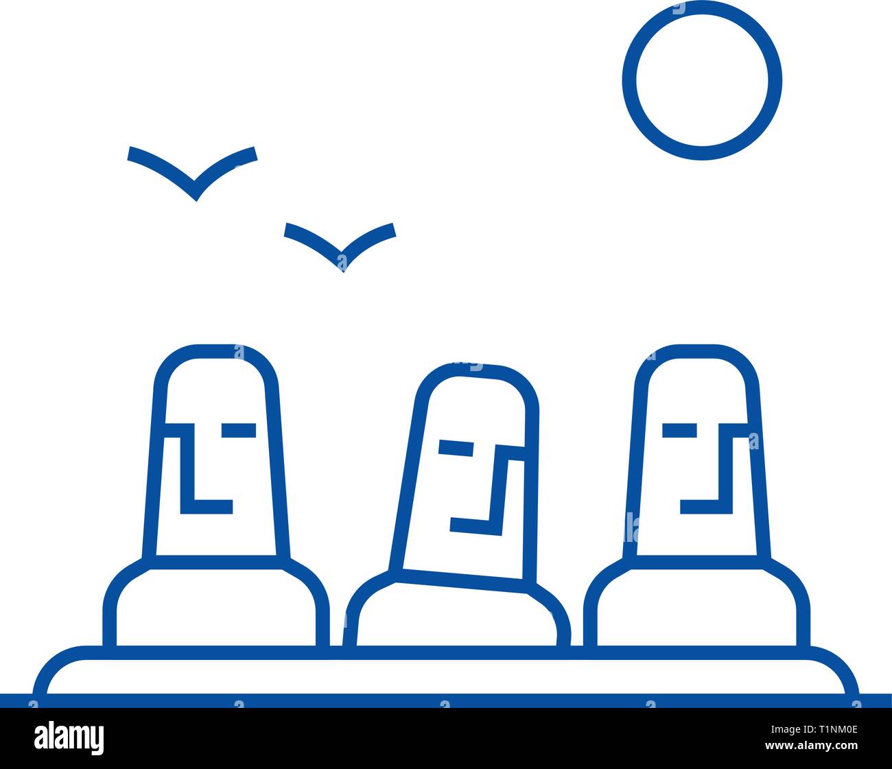 Monolith,megalith,easter land line icon concept. Monolith,megalith ...