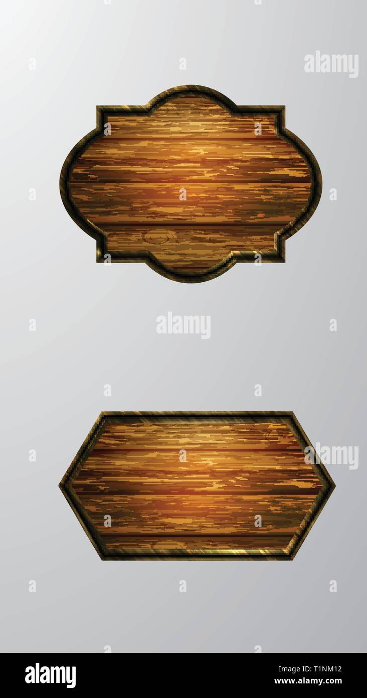 Vector realistic illustration of wooden signboard Stock Vector Image ...