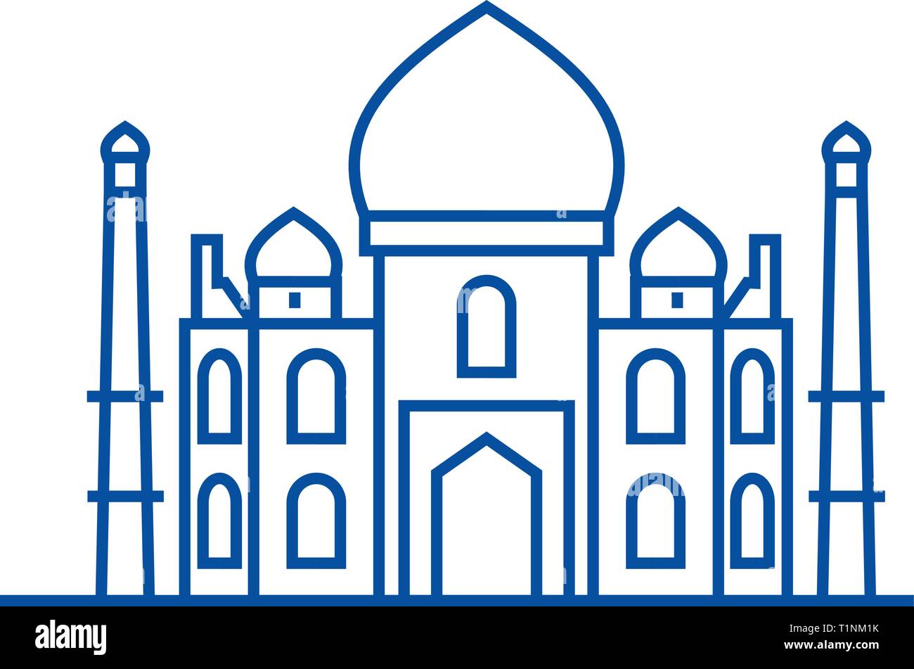 Mosque, islam line icon concept. Mosque, islam flat vector symbol, sign ...