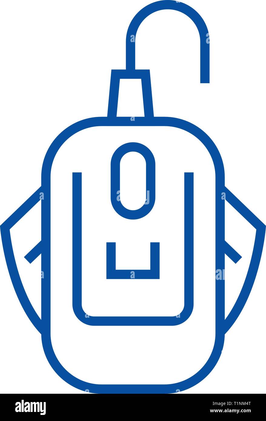 Mouse pad, game controller line icon concept. Mouse pad, game ...