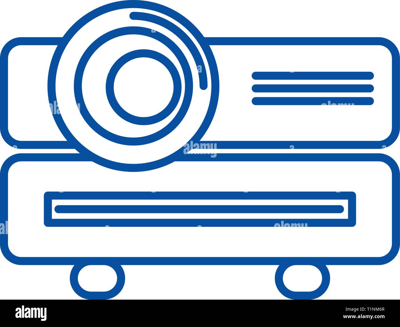 Multimedia projector line icon concept. Multimedia projector flat ...