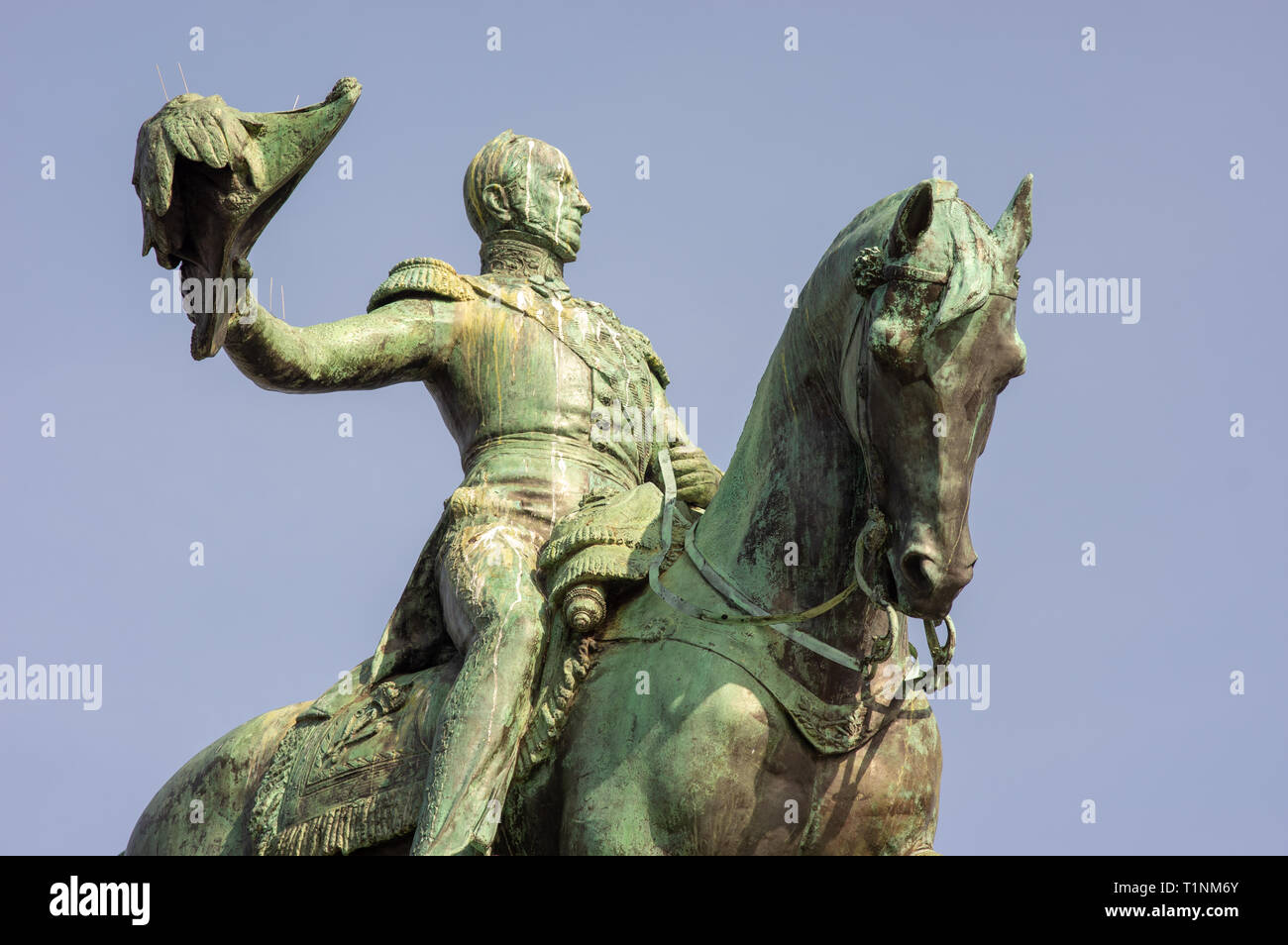 Equestrian statue of King William II in the Hague, Netherlands, close ...