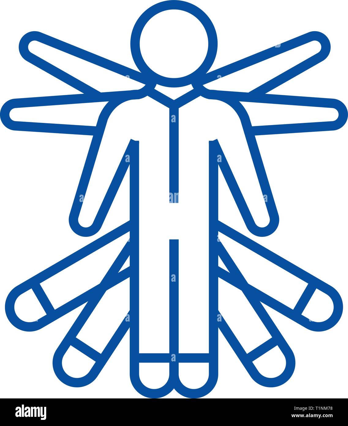 Multitasking,project management line icon concept. Multitasking,project ...