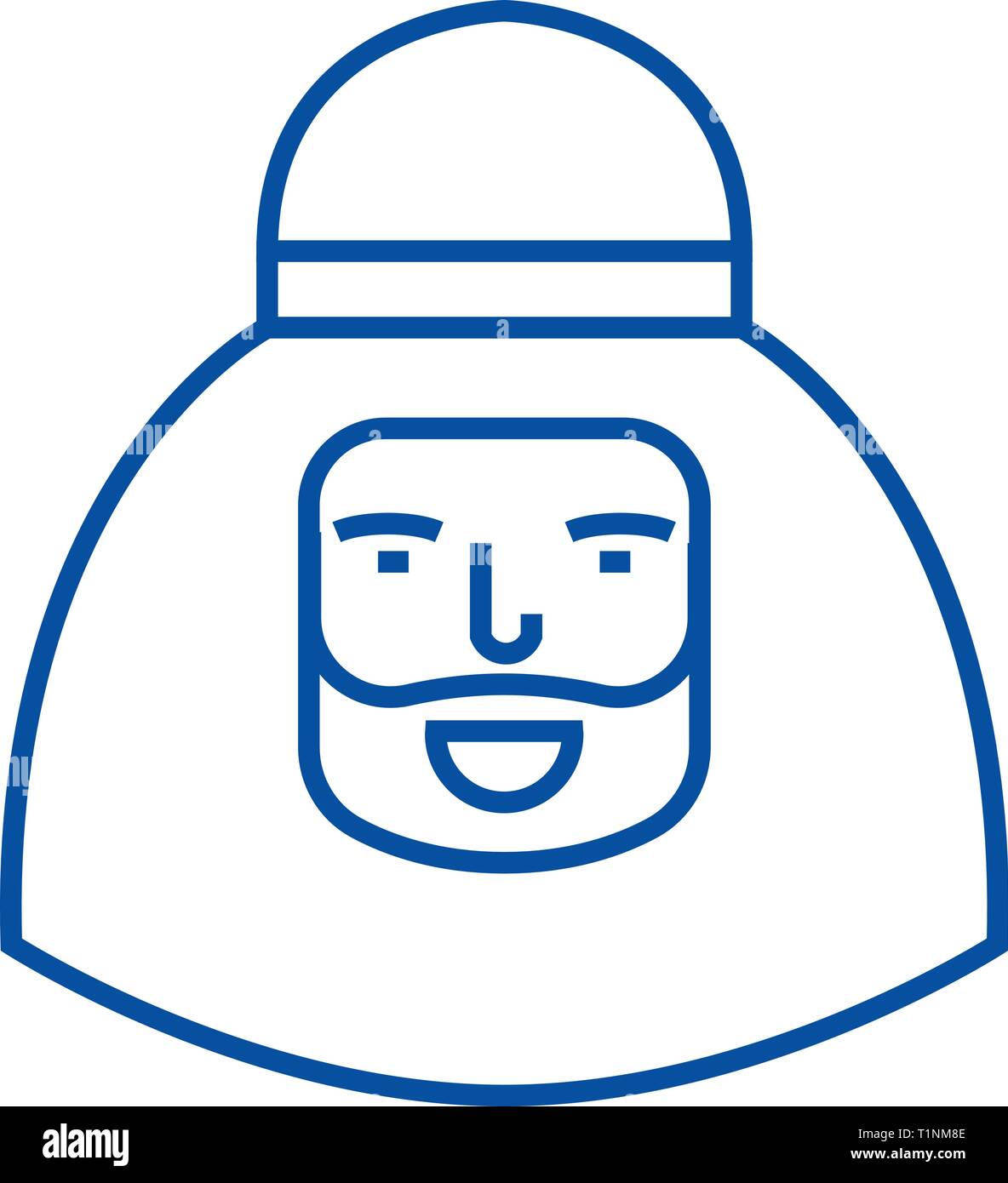 Muslim man line icon concept. Muslim man flat vector symbol, sign ...