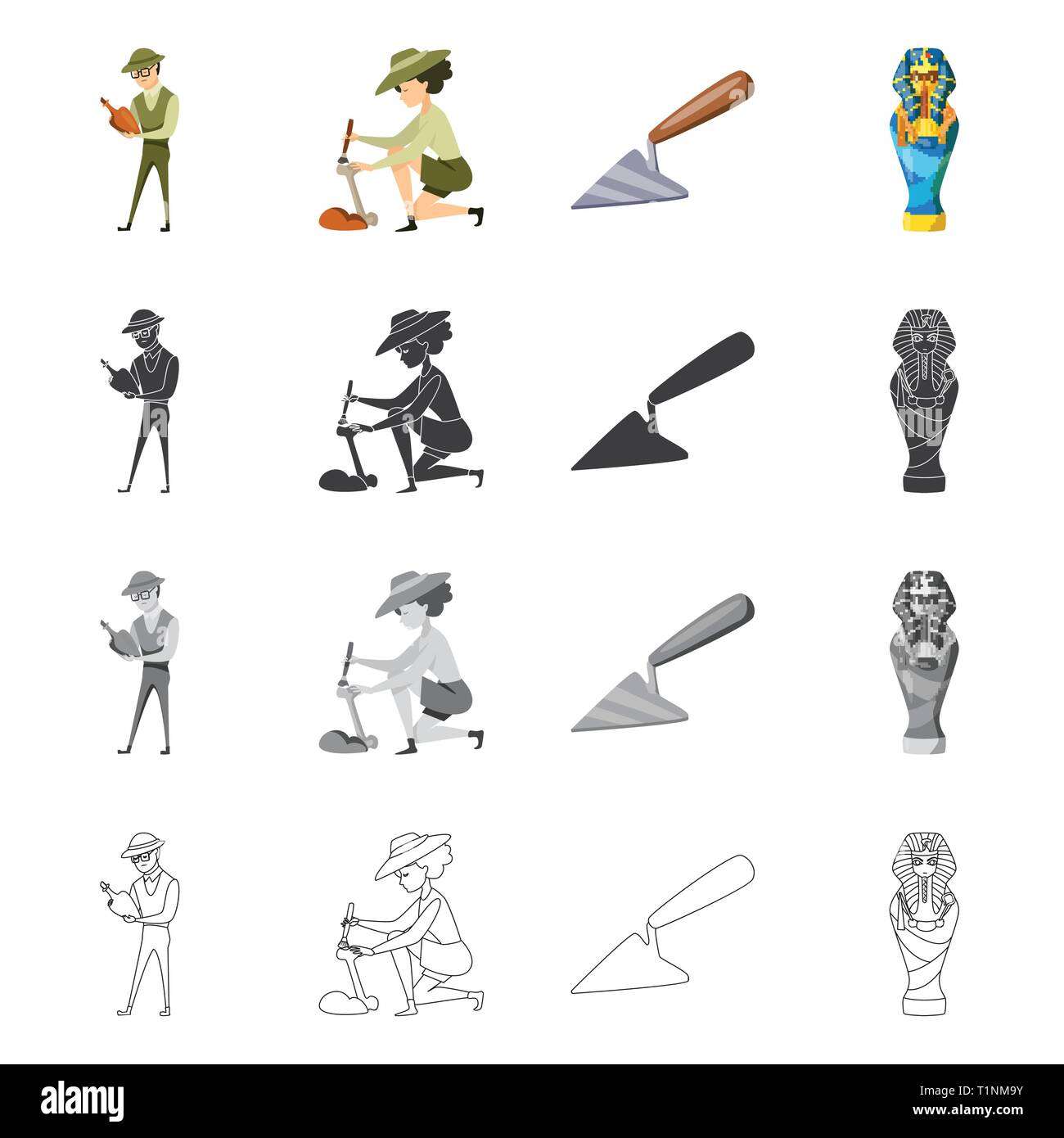 archaeologist,tool,sarcophagus,human,girl,trowel,pharaoh,amphora,ground ...