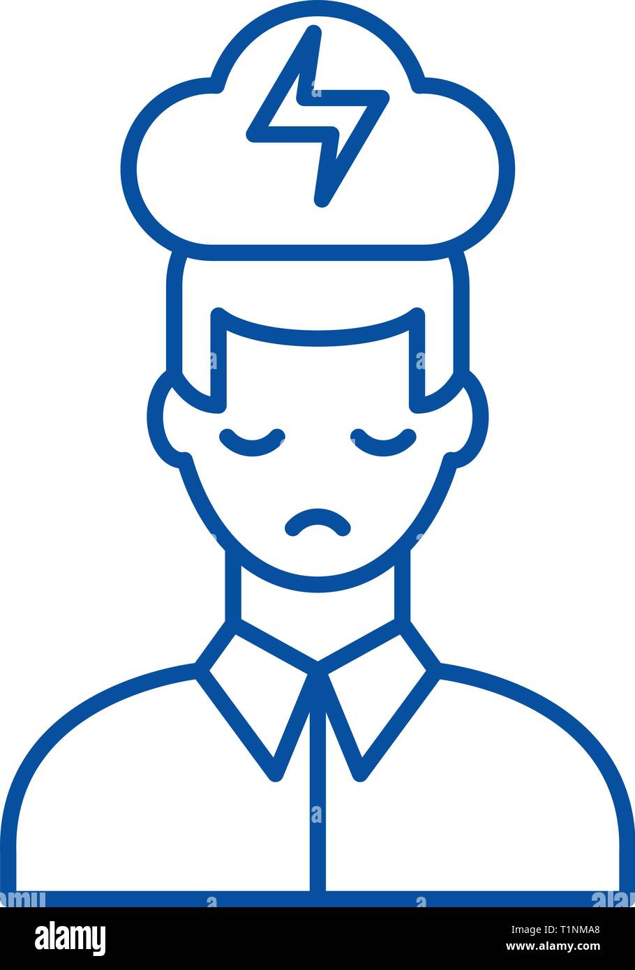 Nervous breakdown line icon concept. Nervous breakdown flat vector ... Nervous breakdown line icon concept. Nervous breakdown flat vector ...