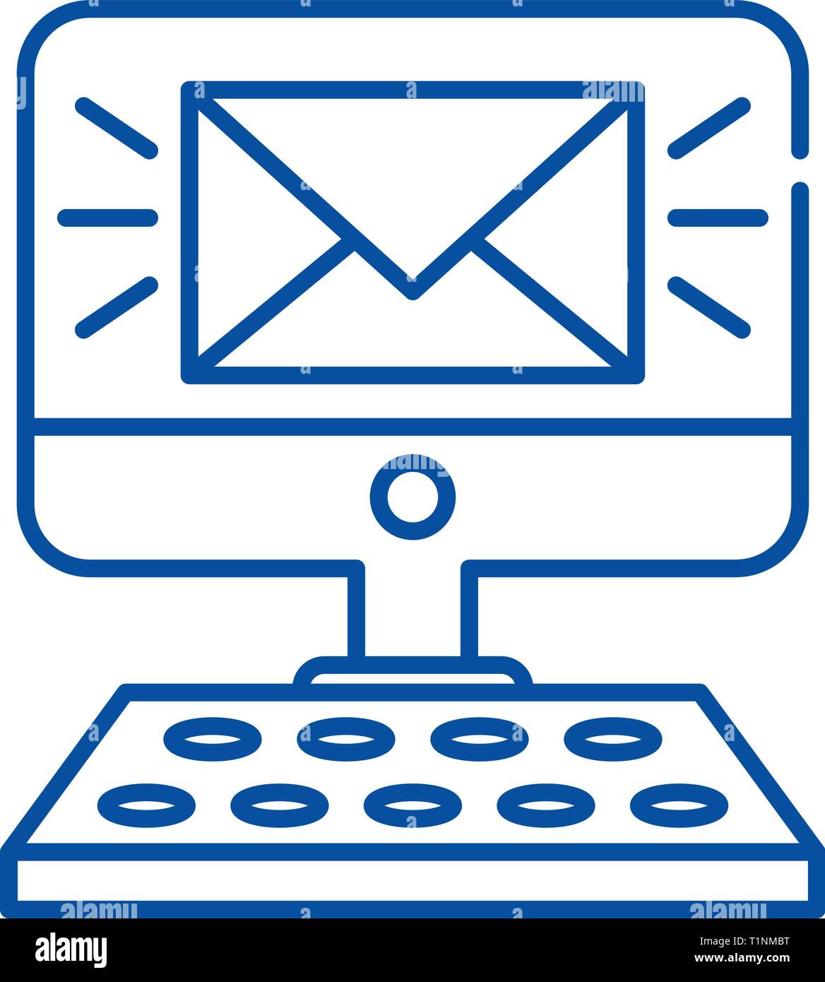 New message line icon concept. New message flat vector symbol, sign ...