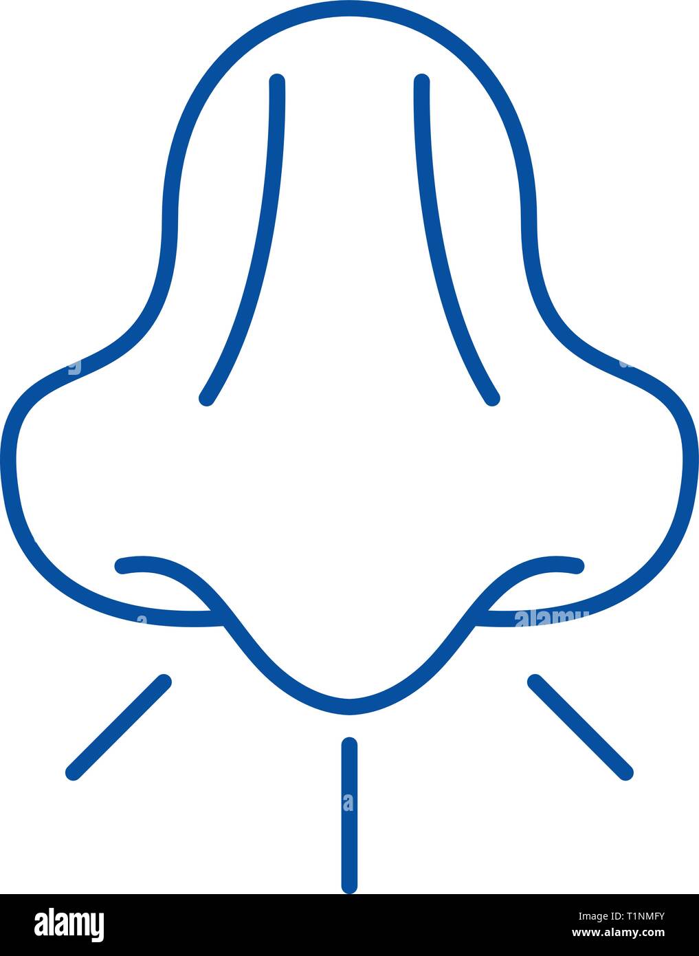 Nose line icon concept. Nose flat vector symbol, sign, outline ...