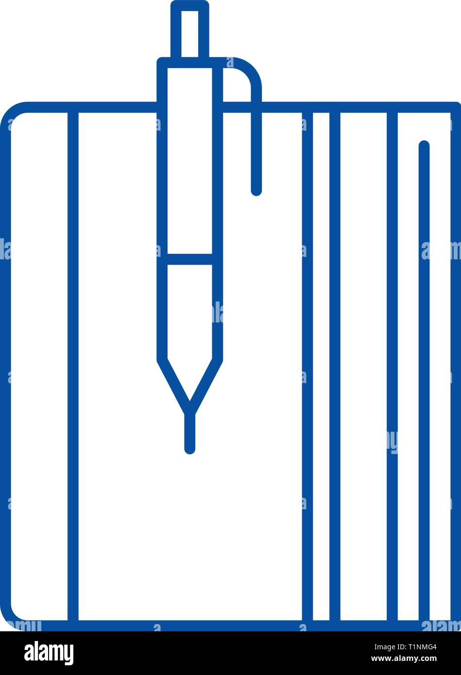 Note book line icon concept. Note book flat vector symbol, sign ...