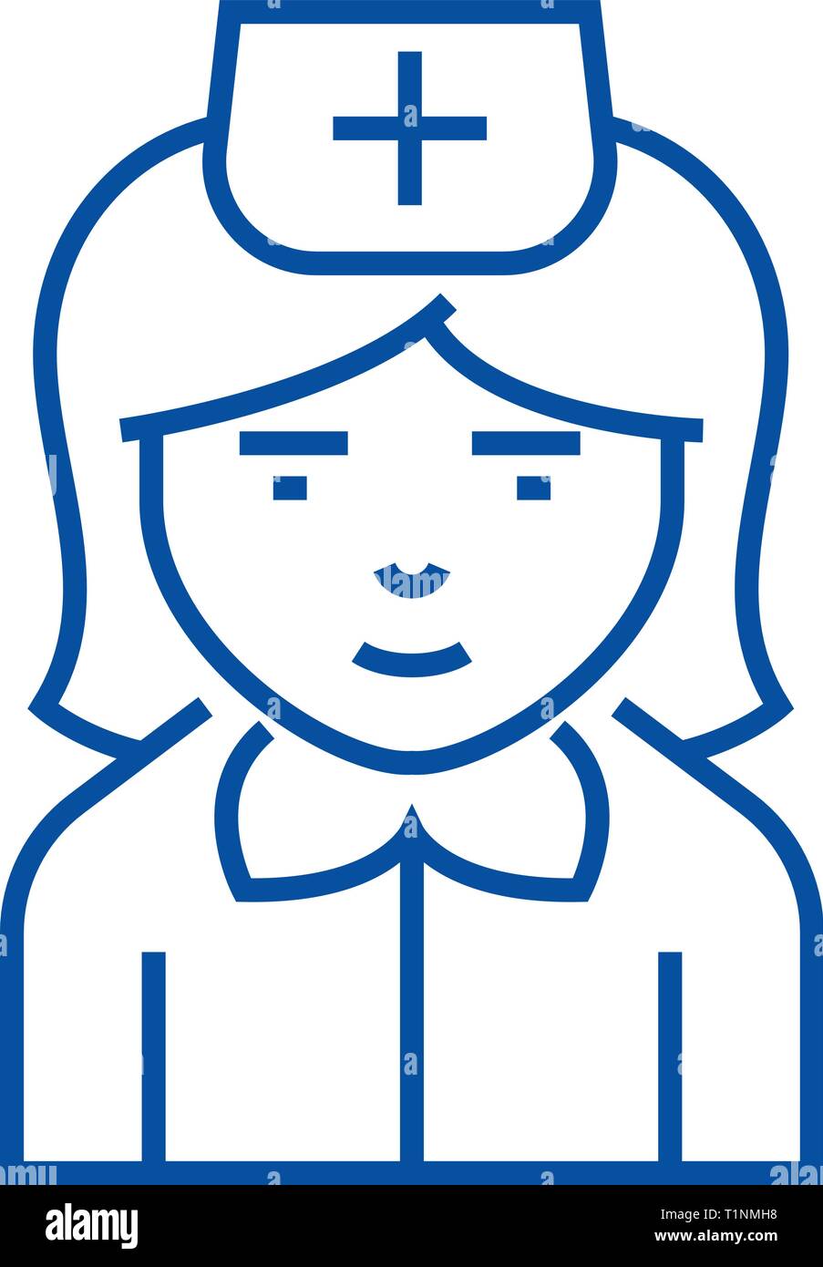 Nurse sign line icon concept. Nurse sign flat vector symbol, sign ...