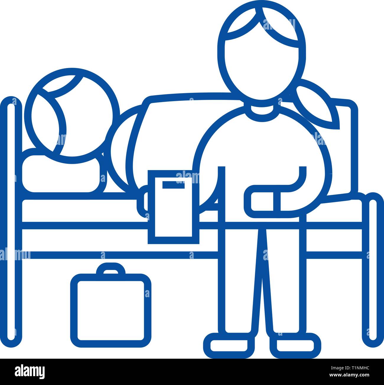 Bed in hospital line Stock Vector Images - Alamy