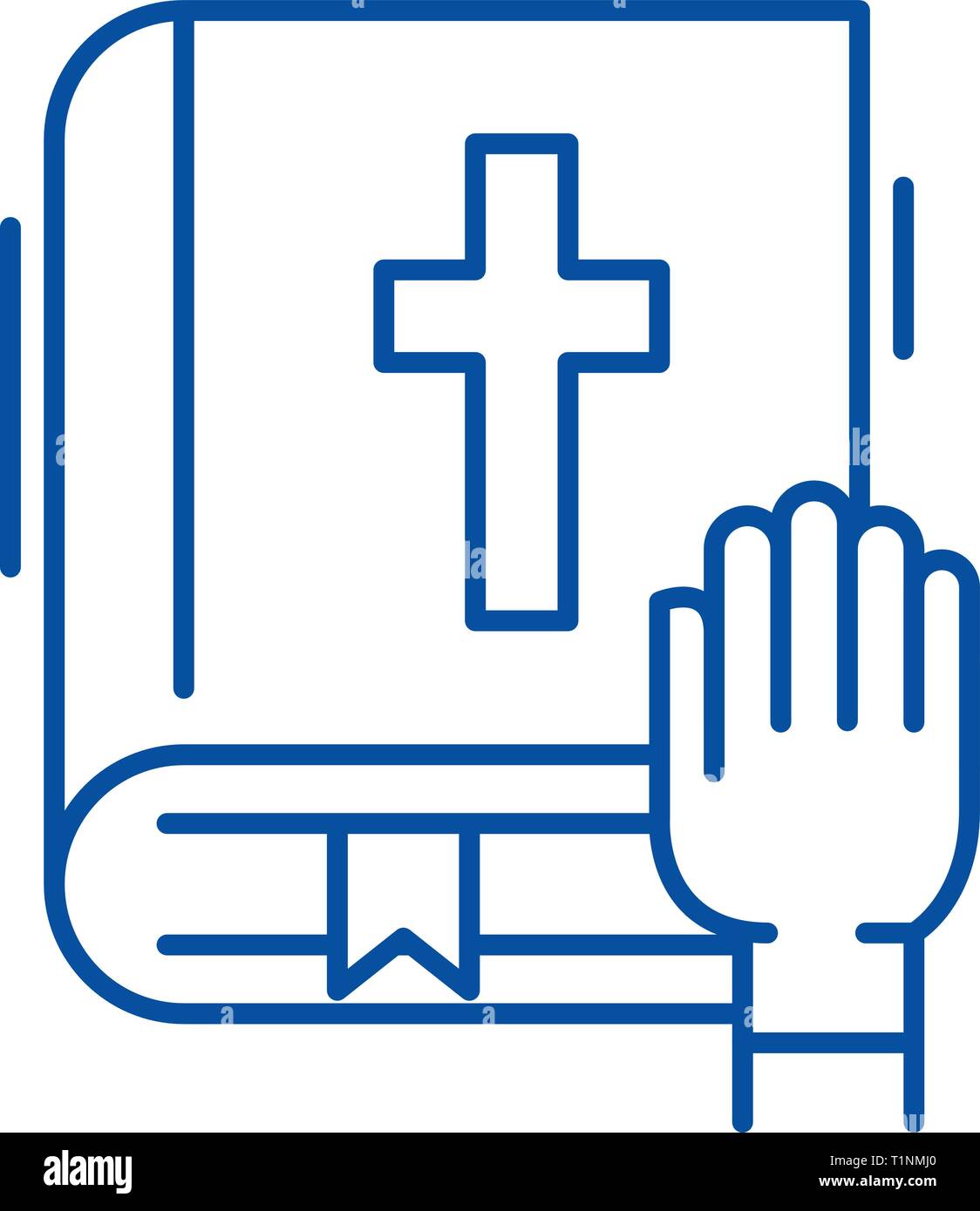 Oath line icon concept. Oath flat vector symbol, sign, outline ...